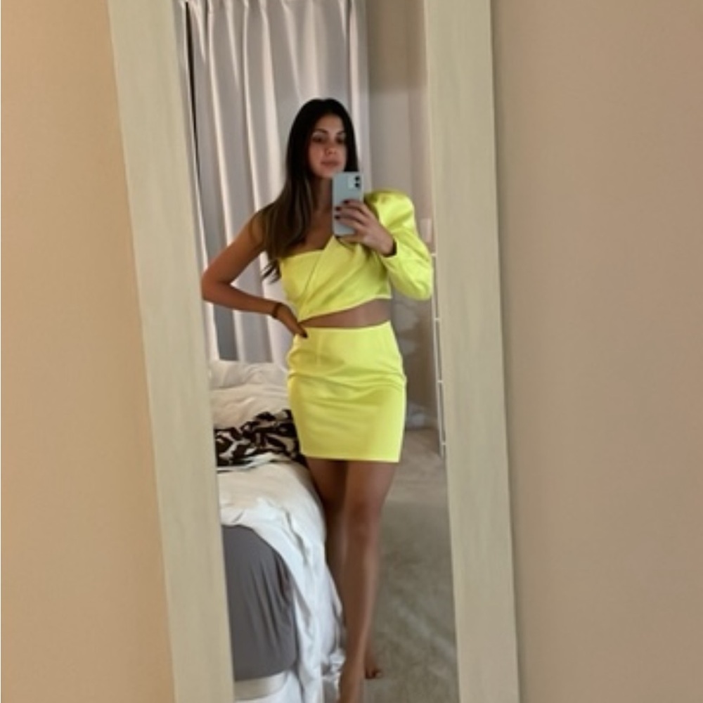 Satin Effect Open Side Mini Dress - Gem